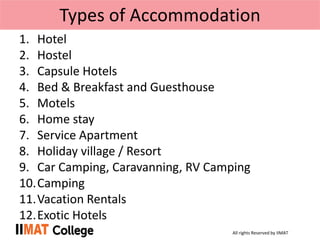 Types of Accommodation | PDF