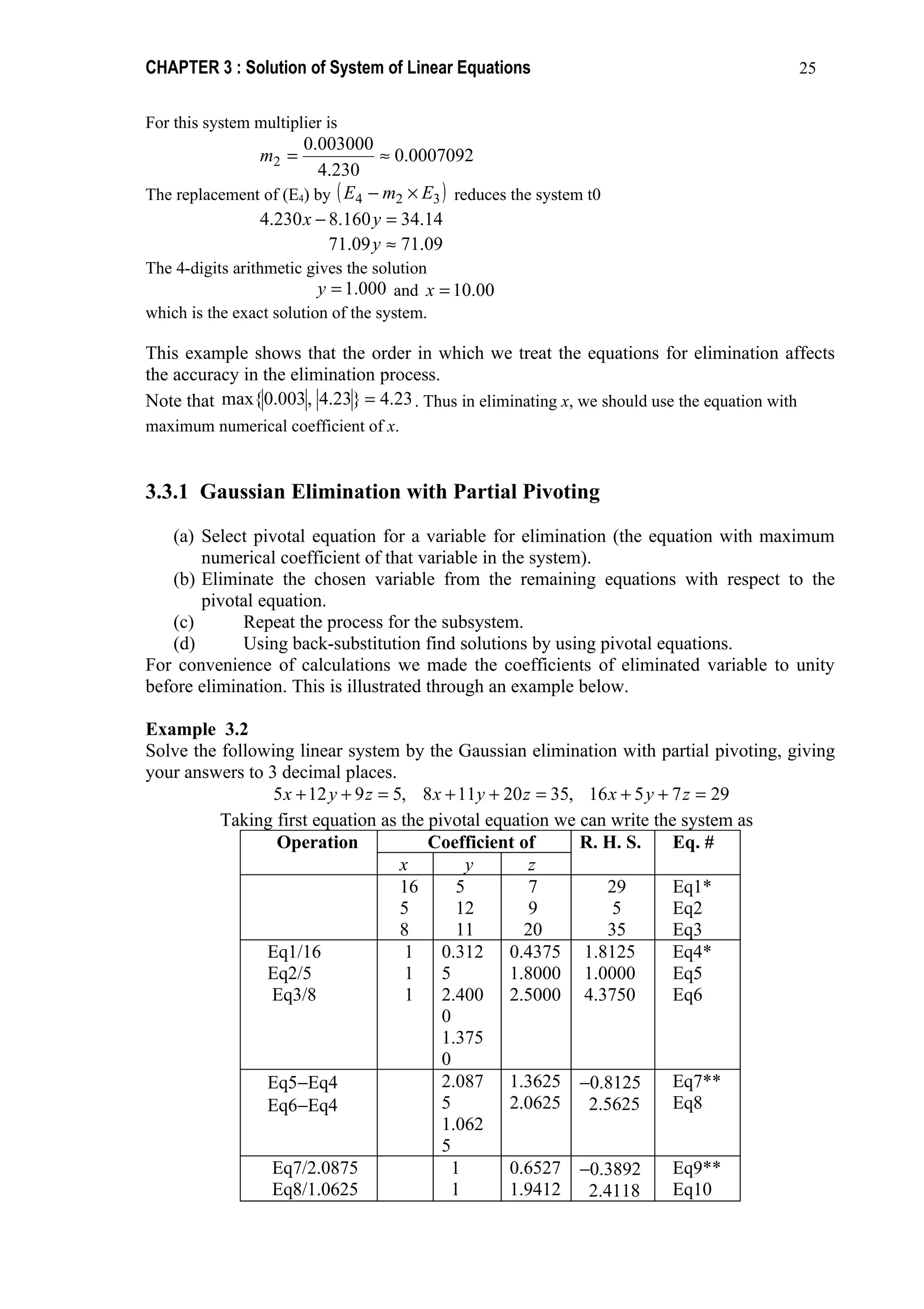 Solution of System of Linear Equations | DOC
