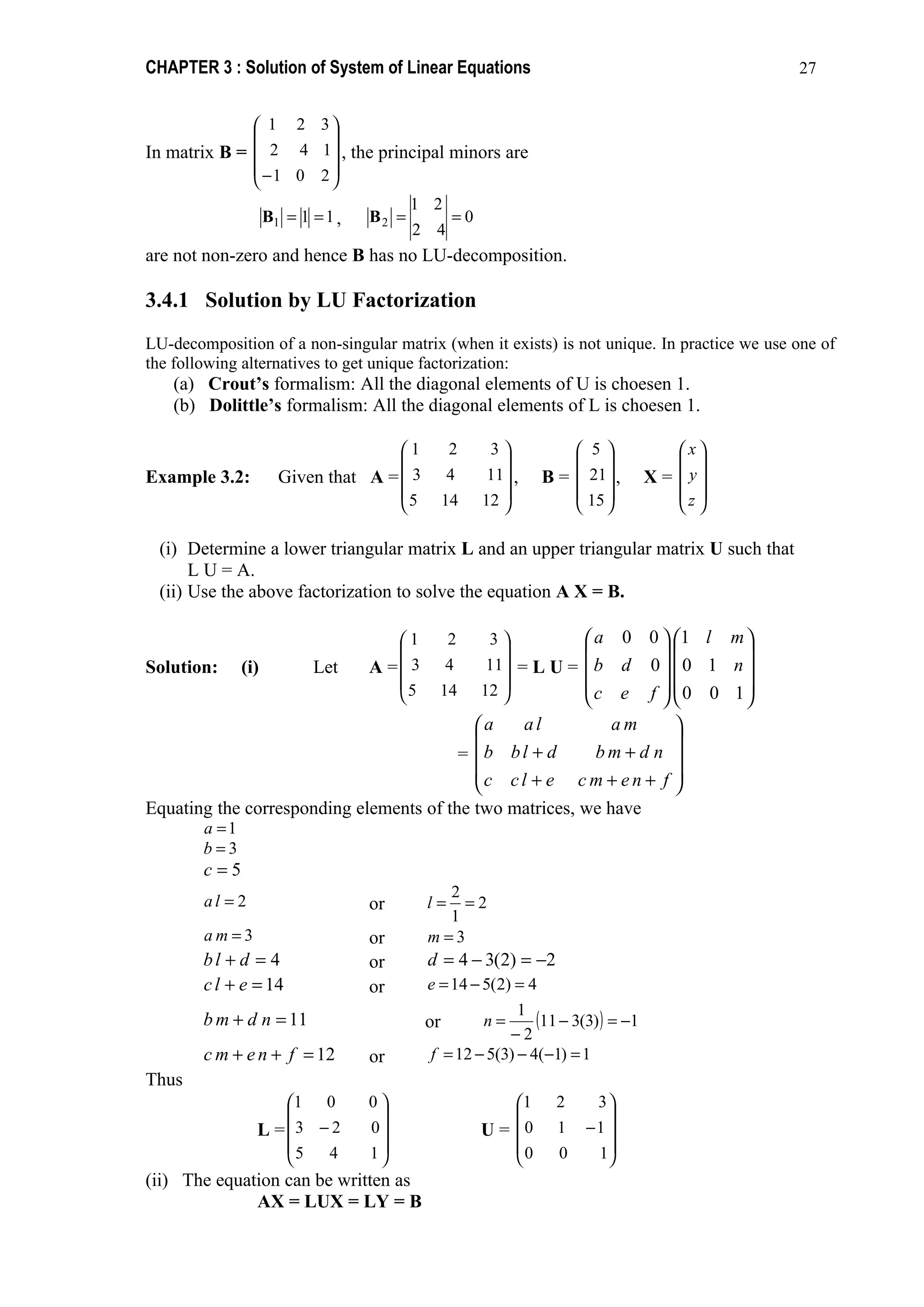 Solution of System of Linear Equations | DOC