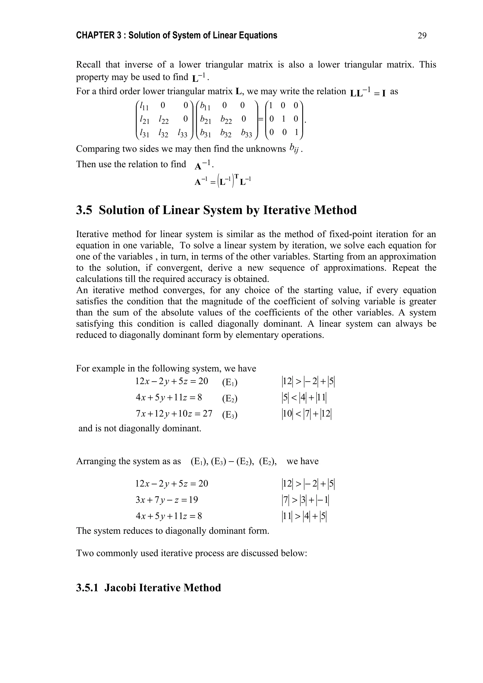 Solution of System of Linear Equations | DOC