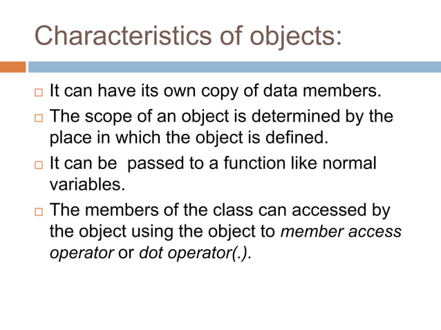 class and objects | PPTX | Programming Languages | Computing