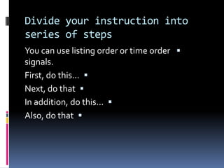 Chap3.1 giving instructions | PPTX