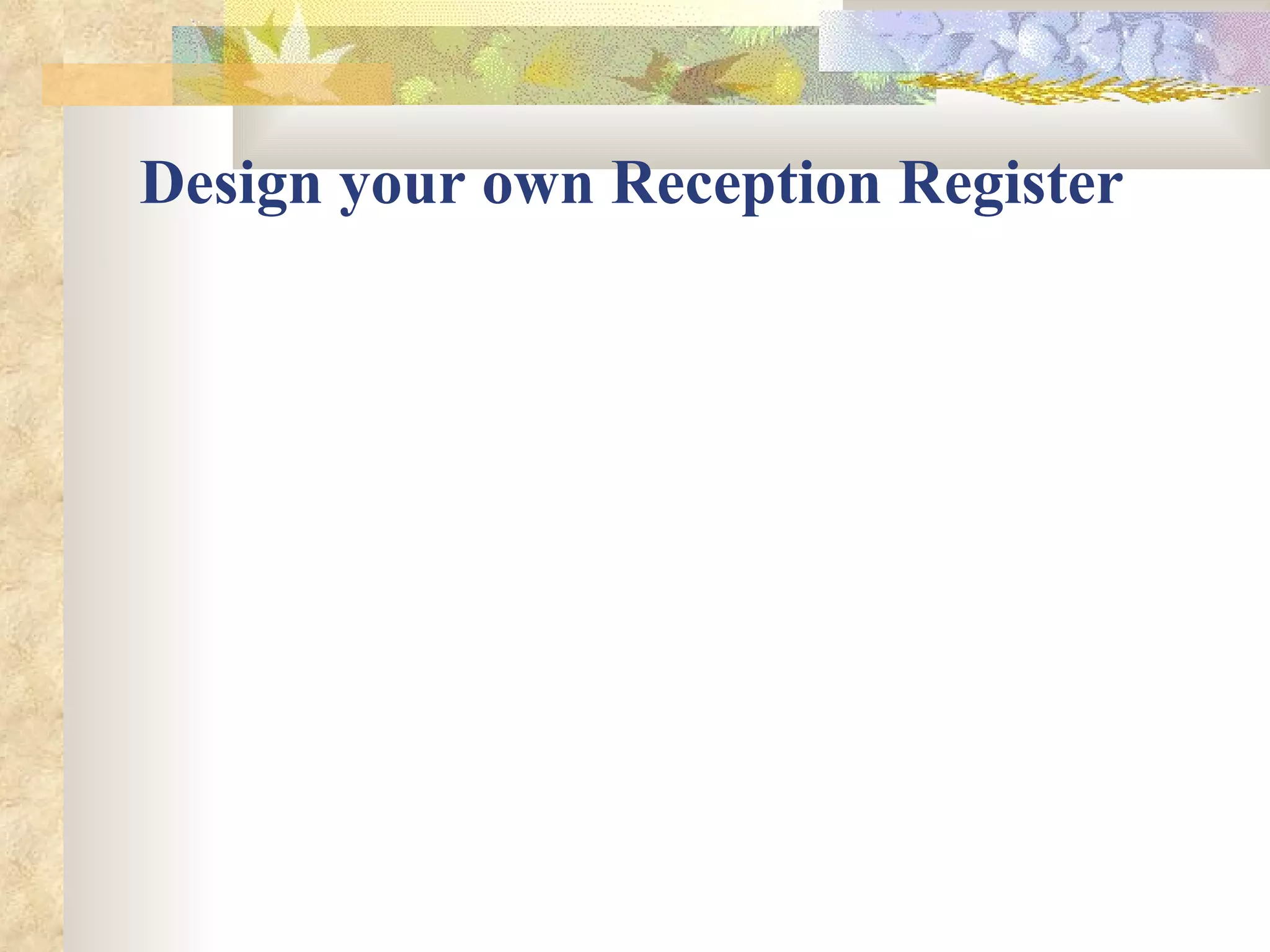 Chap 3 the receptionist | PPT