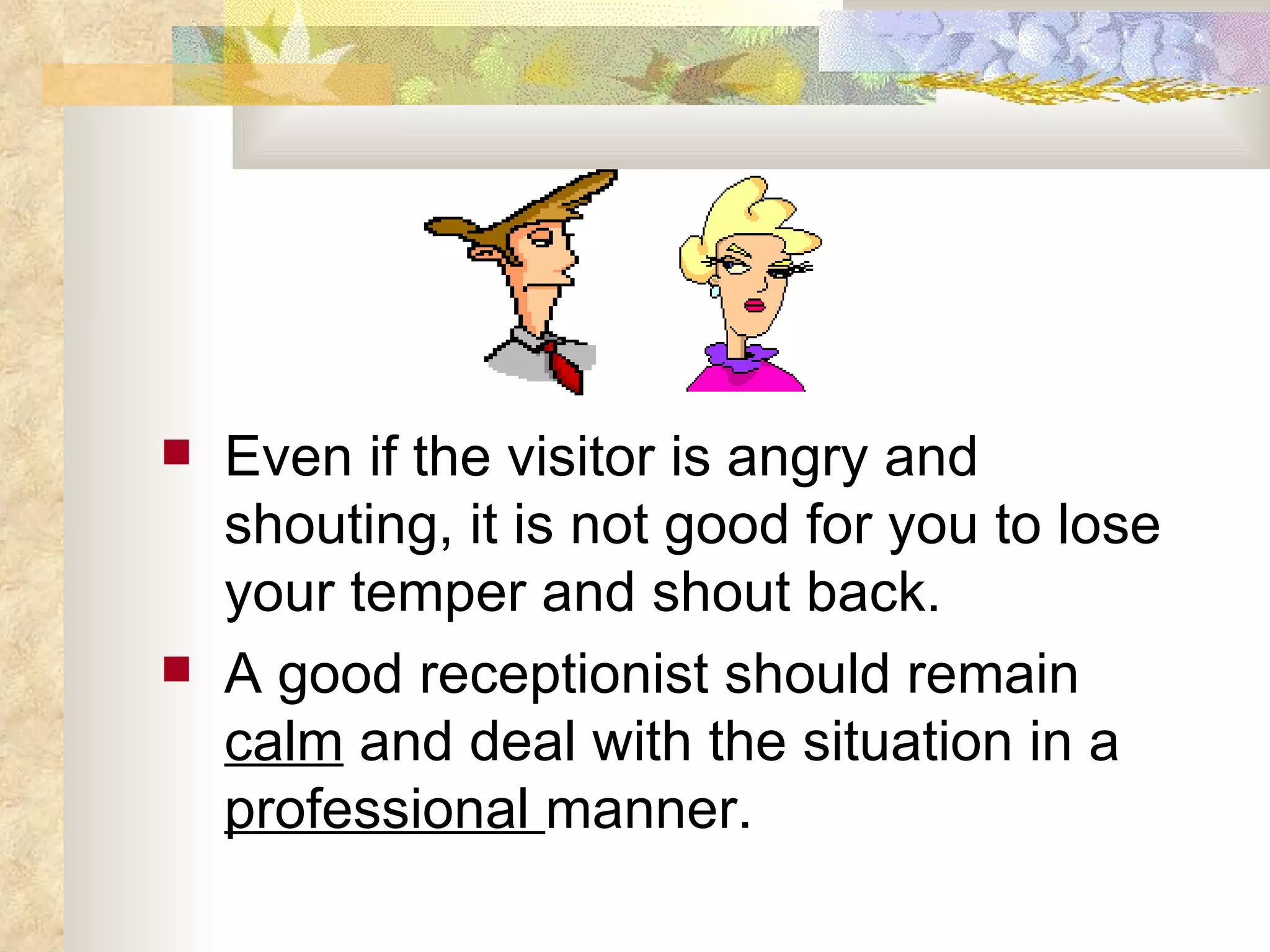Chap 3 the receptionist | PPT