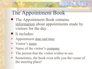 Chap 3 the receptionist | PPT