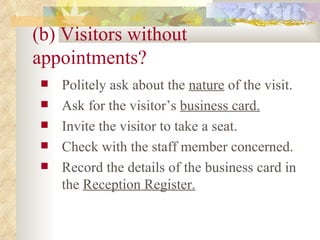 Chap 3 the receptionist | PPT