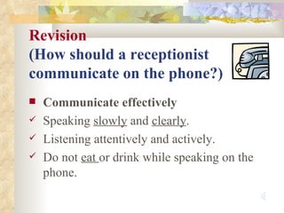 Chap 3 the receptionist | PPT