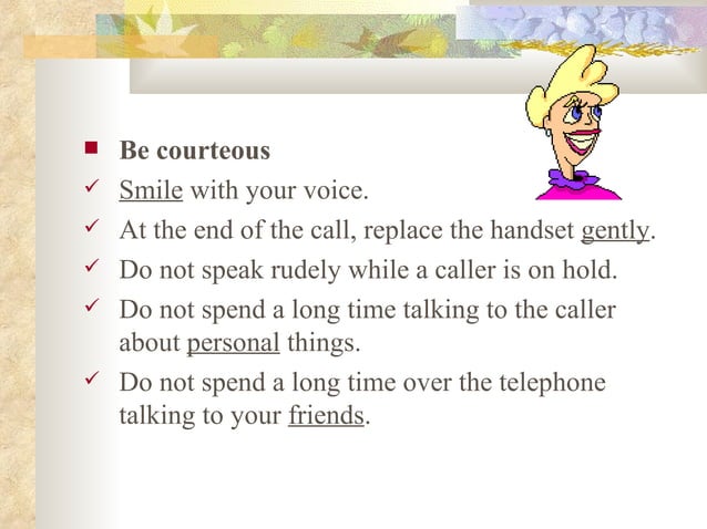 Chap 3 the receptionist | PPT | Telecommunications Industry | Industries