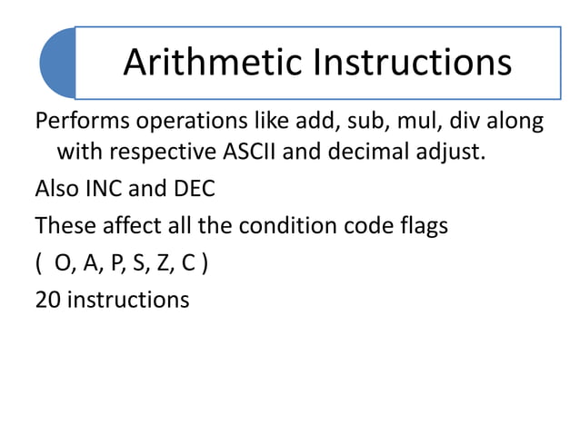 Chap3 8086 artithmetic | PPTX | Programming Languages | Computing