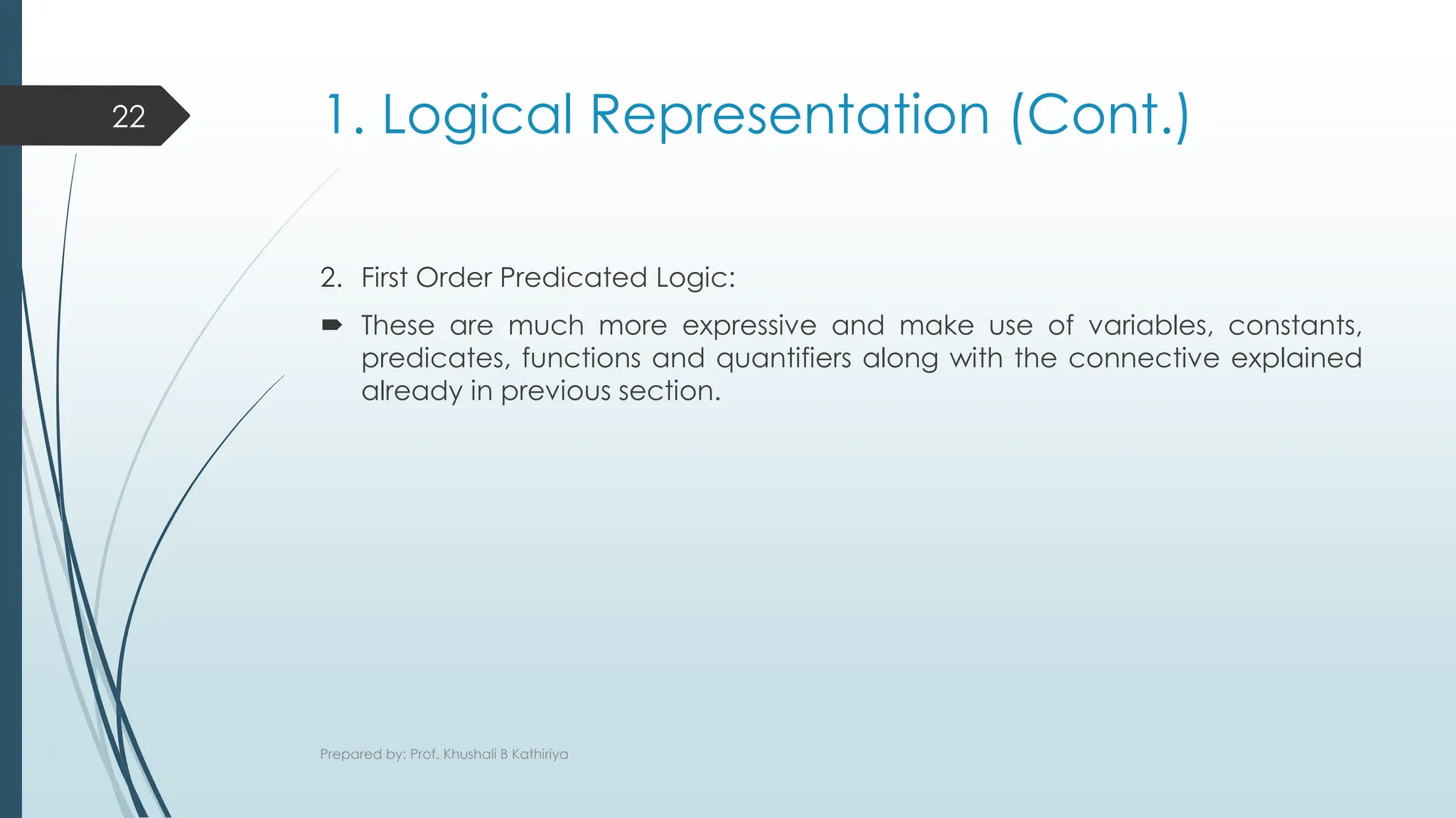 Chap.3 Knowledge Representation Issues Chap.4 Inference in First Order Logic | PPT