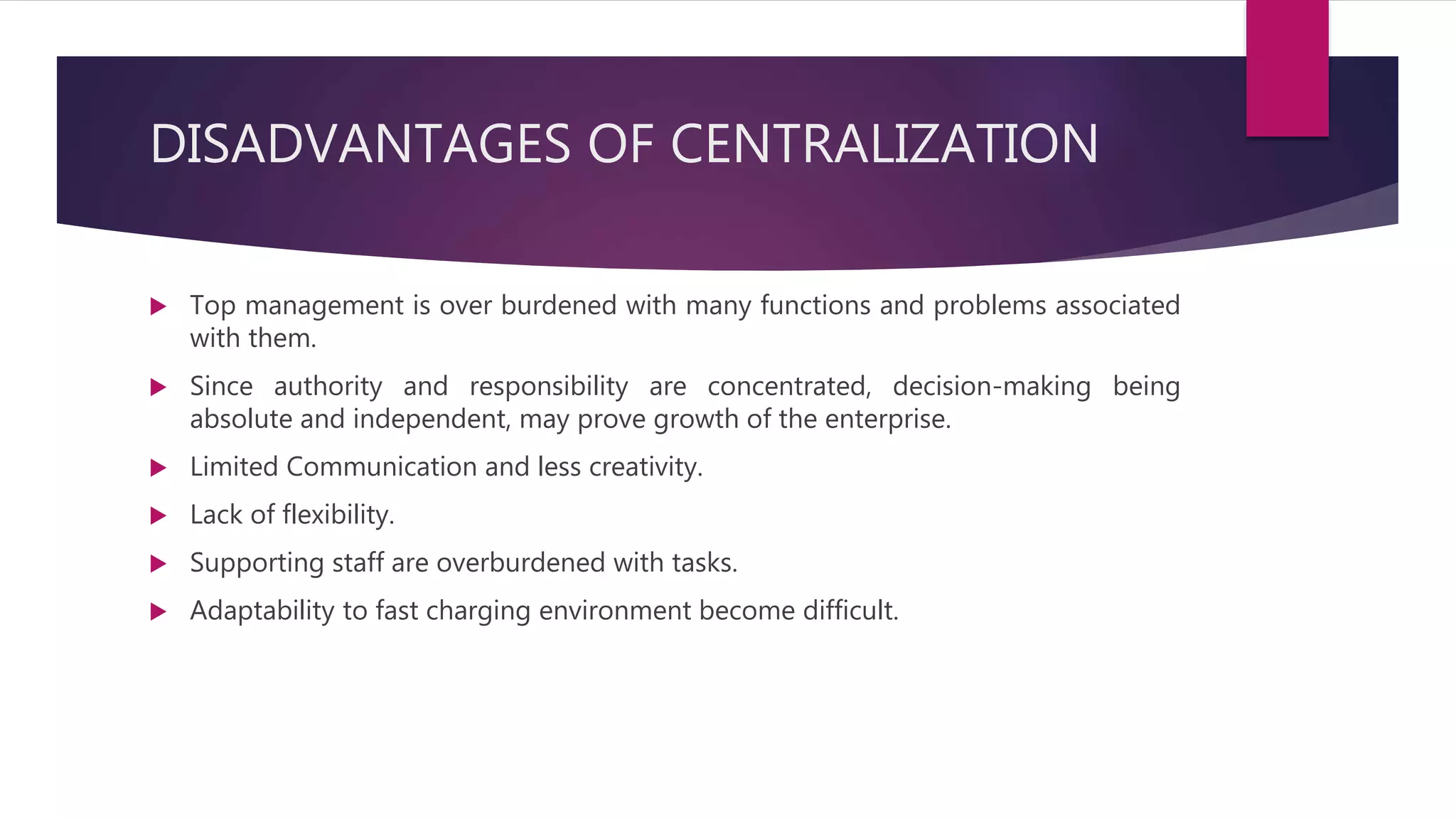 Centralization and Decentralization and Span of Control | PPT