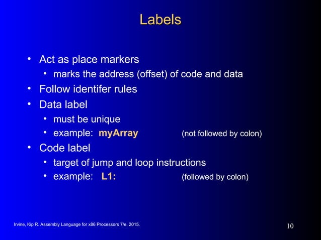 chap3intro.ppt(assembly language fundamentals) | PPT