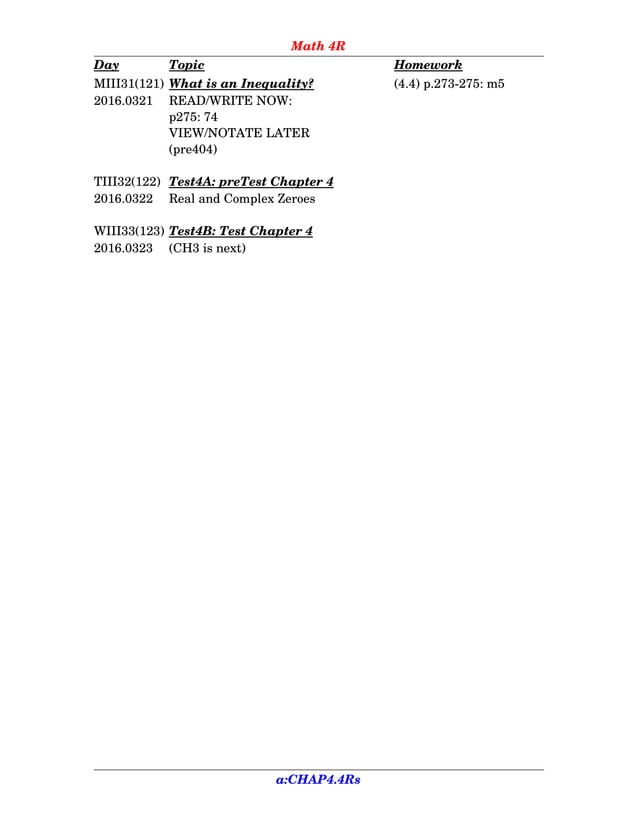 preCalculus Chapter 4: Polynomials | PDF