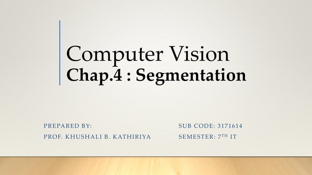 Cv_Chap 4 Segmentation | PDF