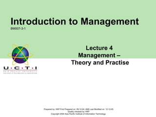 Chap4 mgmt theory practice | PPT