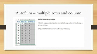 Chap 4 Basic Excel for begginer and colegge student | PPTX