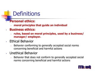 Chap 4 conducting business ethically and responsibly 2 | PPTX