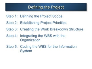 Chap 4 Defining A Project | PPT