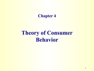 Theory of consumer behavior | PPT