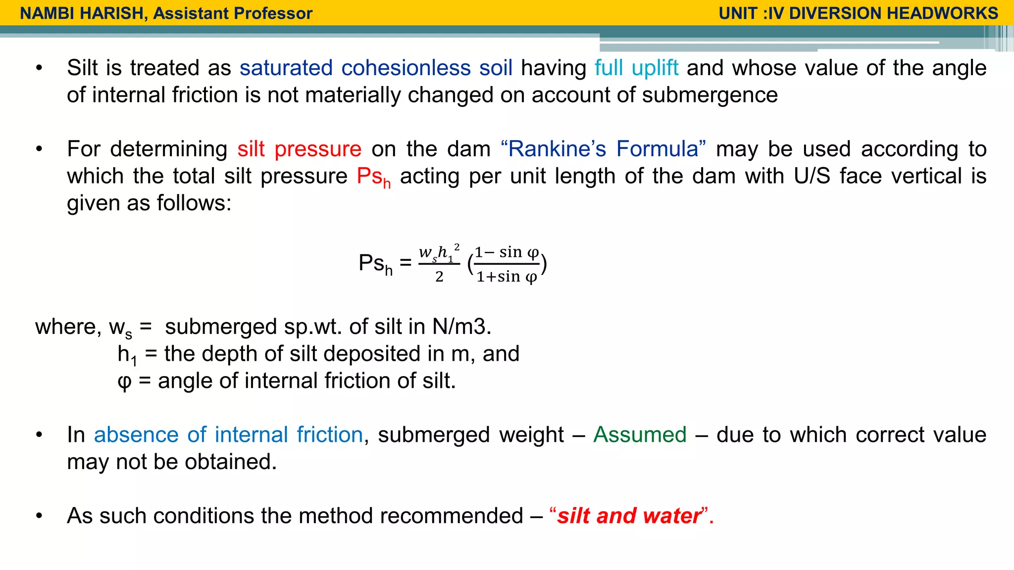 Types of Forces Acting on Gravity Dam | PPTX