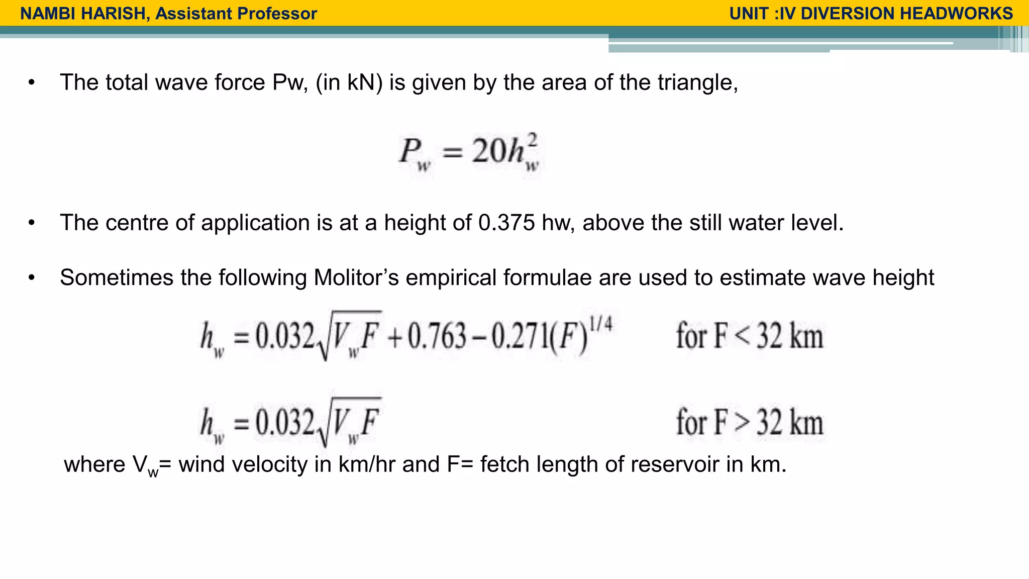 Types of Forces Acting on Gravity Dam | PPTX