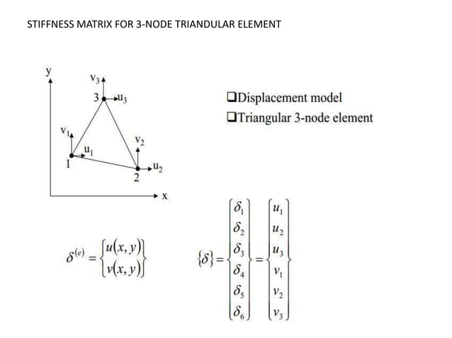 STIFFNESS MATRIX FOR 3-NODE TRIANGULAR ELEMENT | PPTX