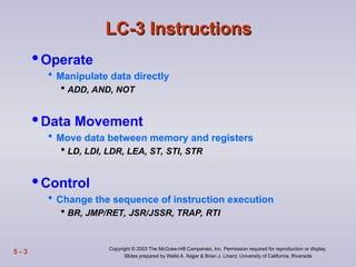 CHAP5 - The LC-3 Instruction Set Architecture.PPT