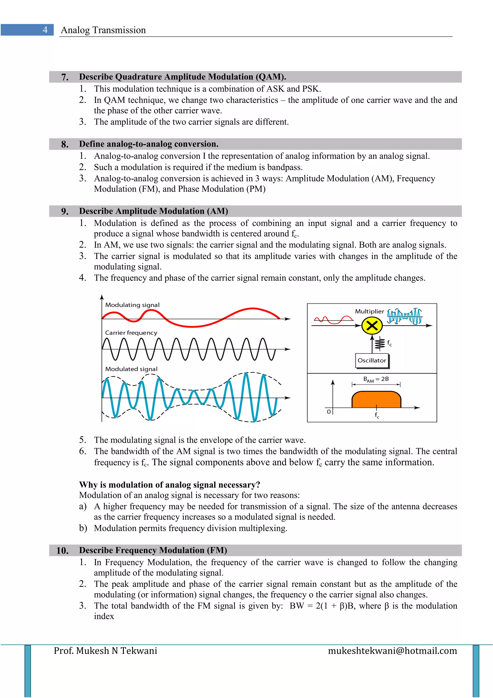Chap 5 analog transmission | PDF