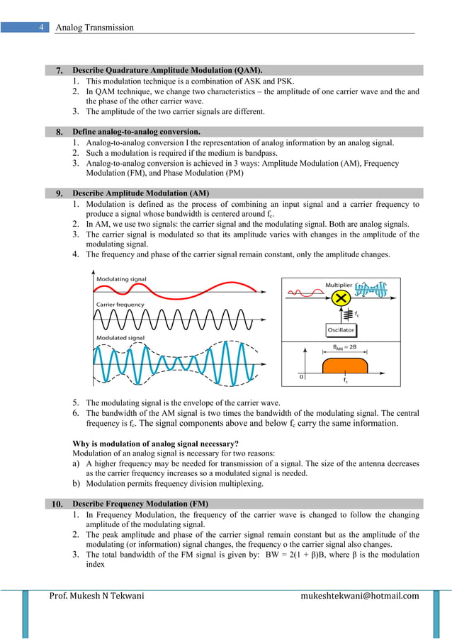 Chap 5 analog transmission | PDF