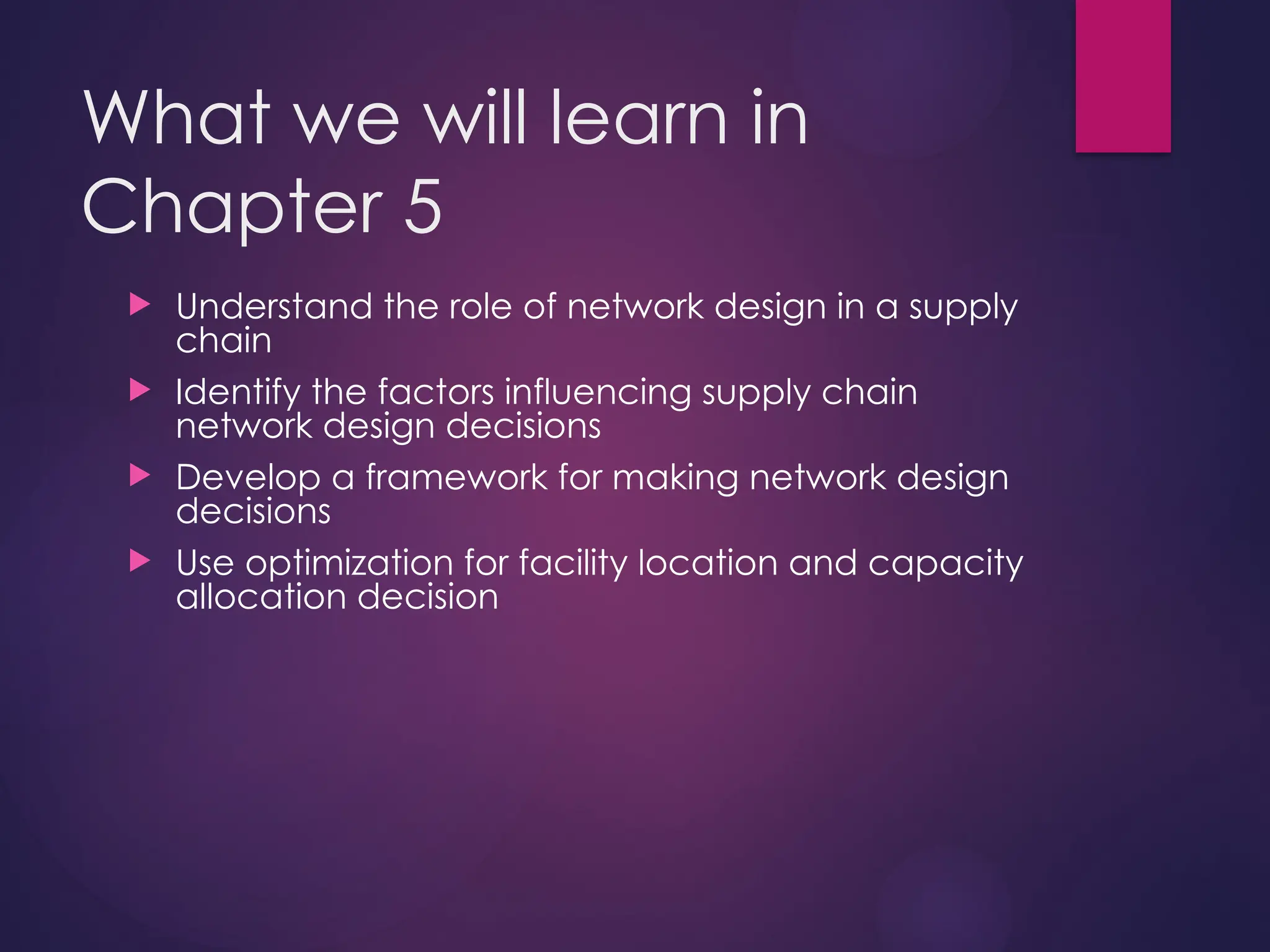 Network design in supply chain management | PPTX