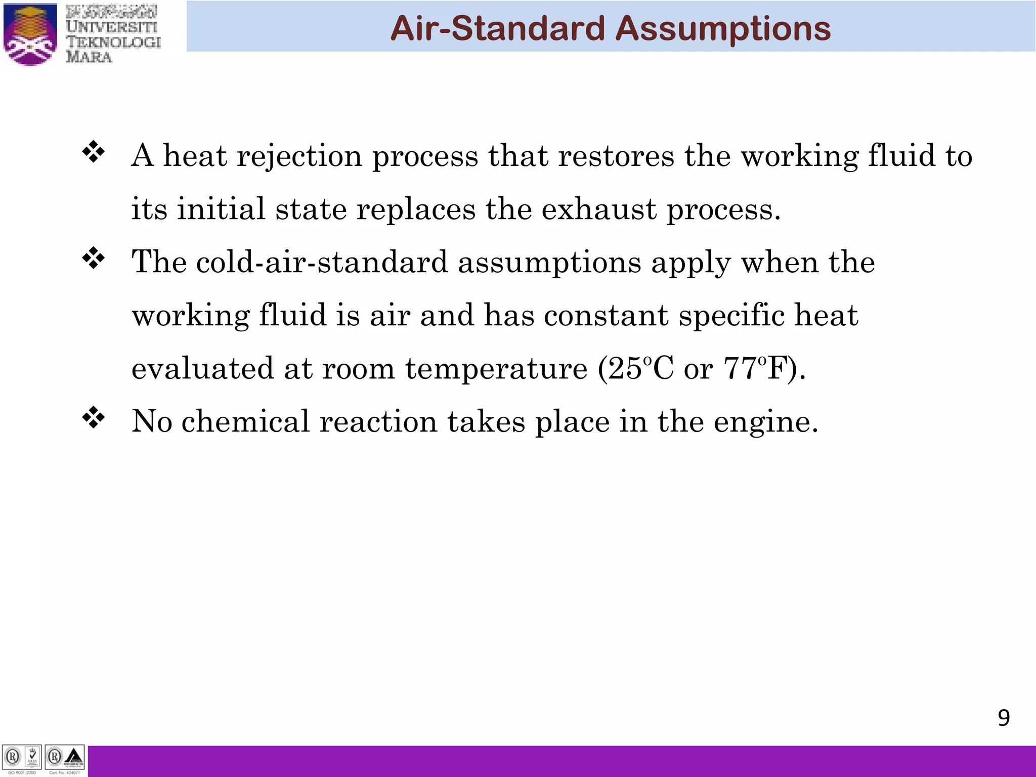 Thermodynamic Chapter 5 Air Standard Cycle | PPT
