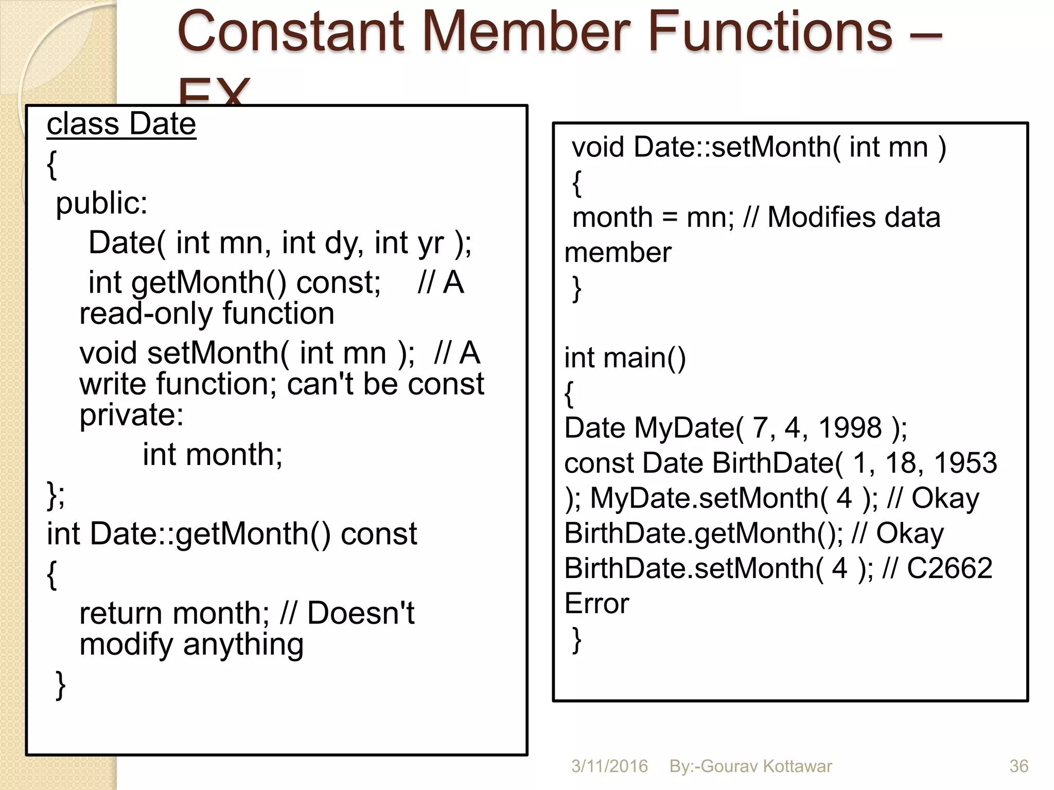 Classes And Objects In Cpp Overview Ppt 