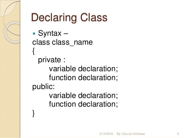 Classes And Objects In Cpp