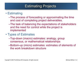 Chap 5 Estimating Project Times | PPT