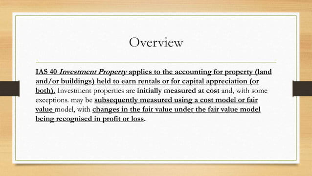 Chap 5 IAS 40 - Investment Property.pptx | Stocks and Bonds | Personal Investing