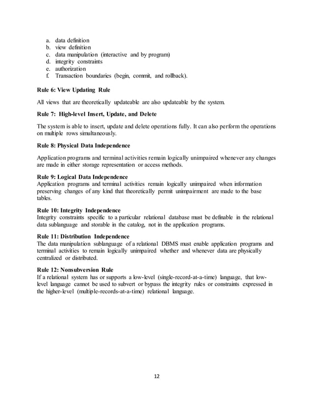 The Relational Data Model and Relational Database Constraints Ch5 (Navathe 4th edition)/Ch7 ...