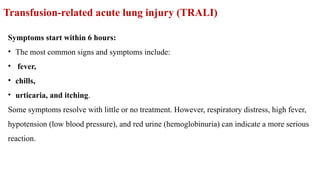 transfusion reactions during and after transfusion | PPTX