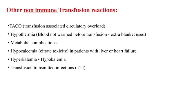 transfusion reactions during and after transfusion | PPT | Free Download