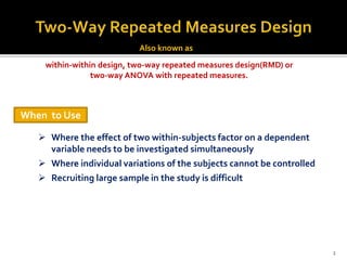 Two-way Repeated Measures ANOVA | PPTX