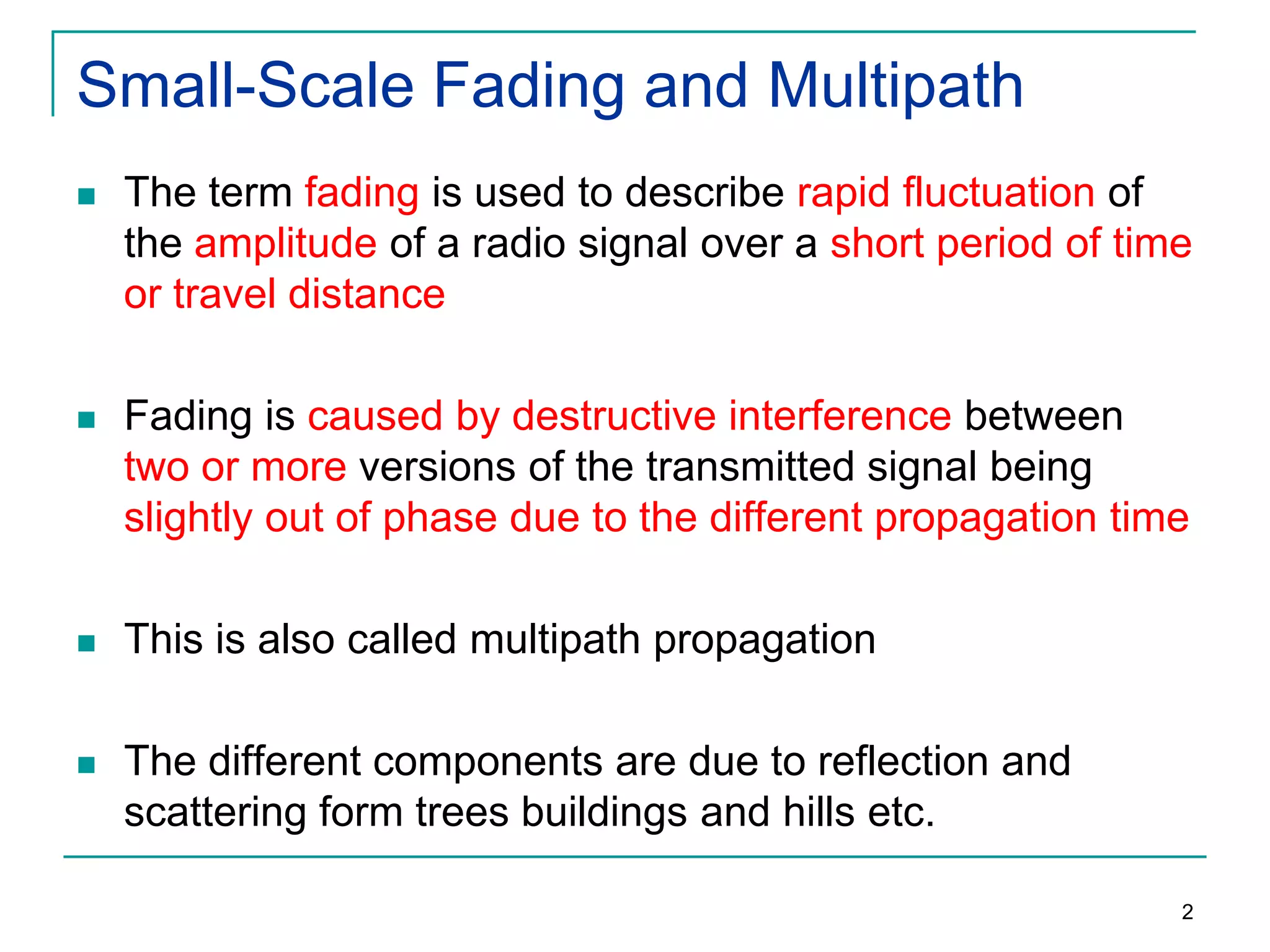 Chap 5 (small scale fading) | PPTX