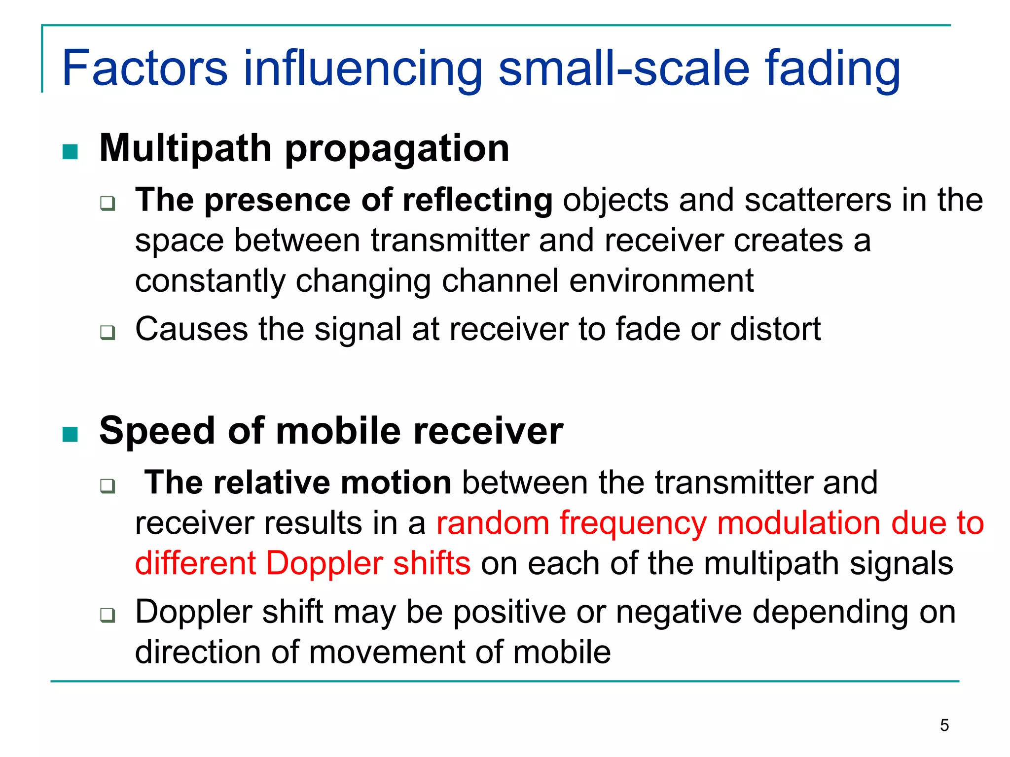 Chap 5 (small scale fading) | PPTX