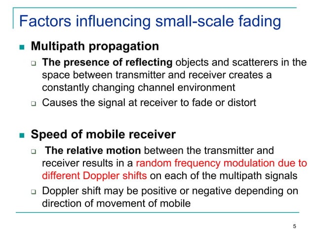 Chap 5 (small scale fading) | PPTX