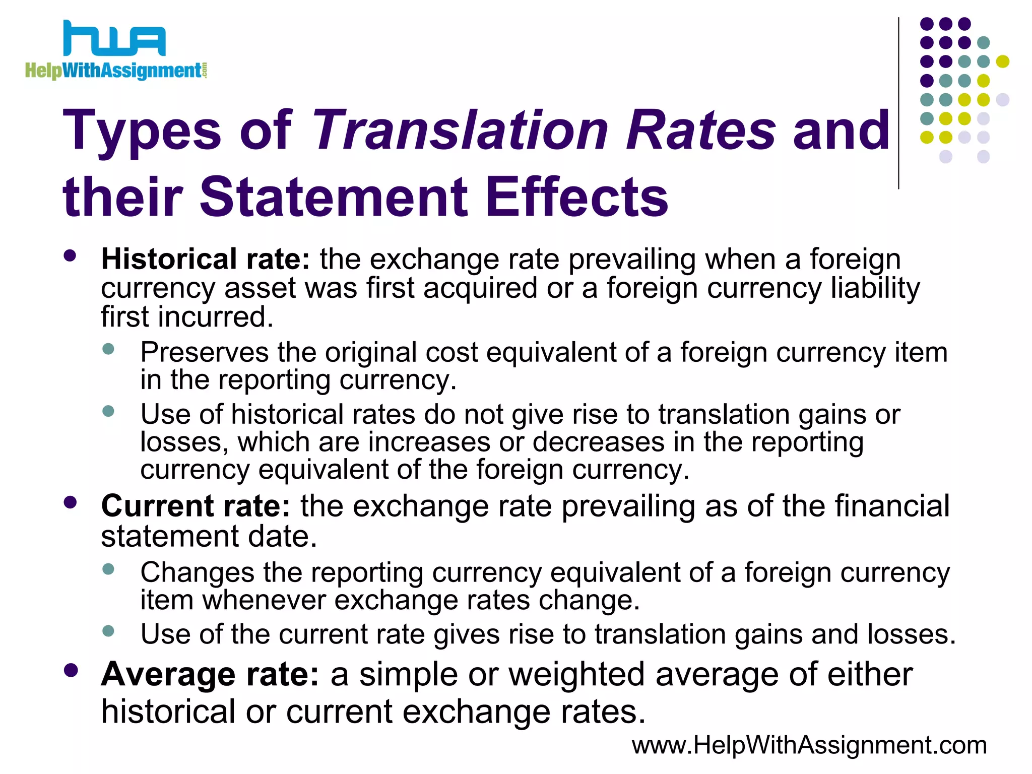 International Accounting:Foreign Currency Translation | PPT