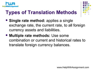 International Accounting:Foreign Currency Translation | PPT