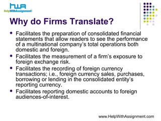 International Accounting:Foreign Currency Translation | PPT