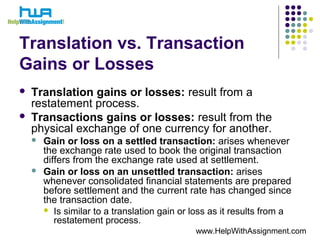 International Accounting:Foreign Currency Translation | PPT