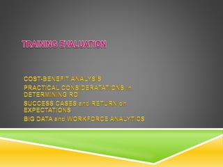 TRAINING EVALUATION | PPTX