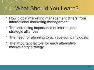Chapter 6 Global Marketing Management Planning and organization | PPTX