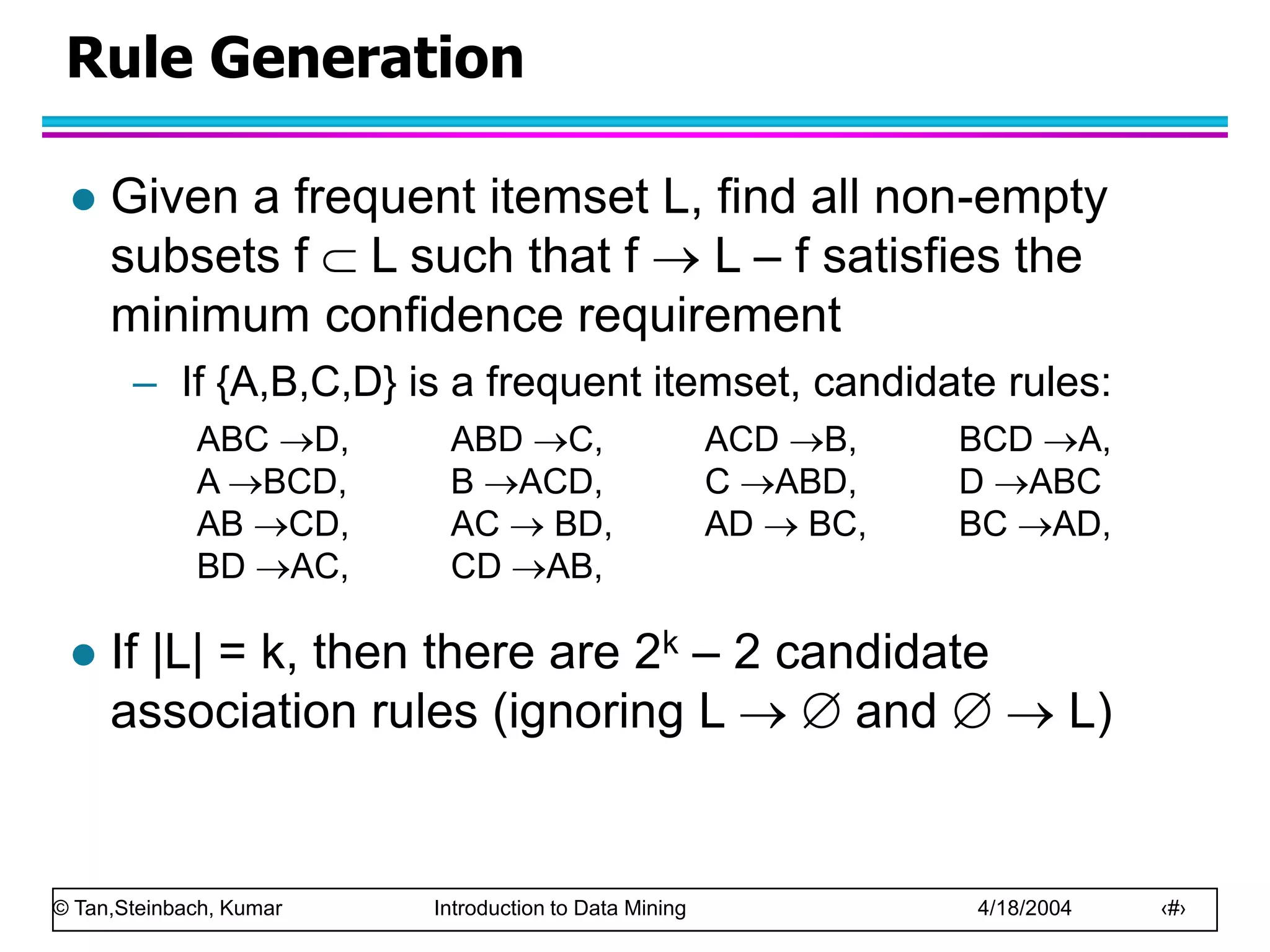 Chap6basicassociationanalysisppt Databases Computer Software And Applications