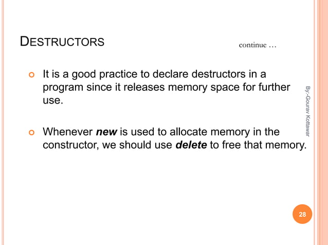 constructor & destructor in cpp | PPT